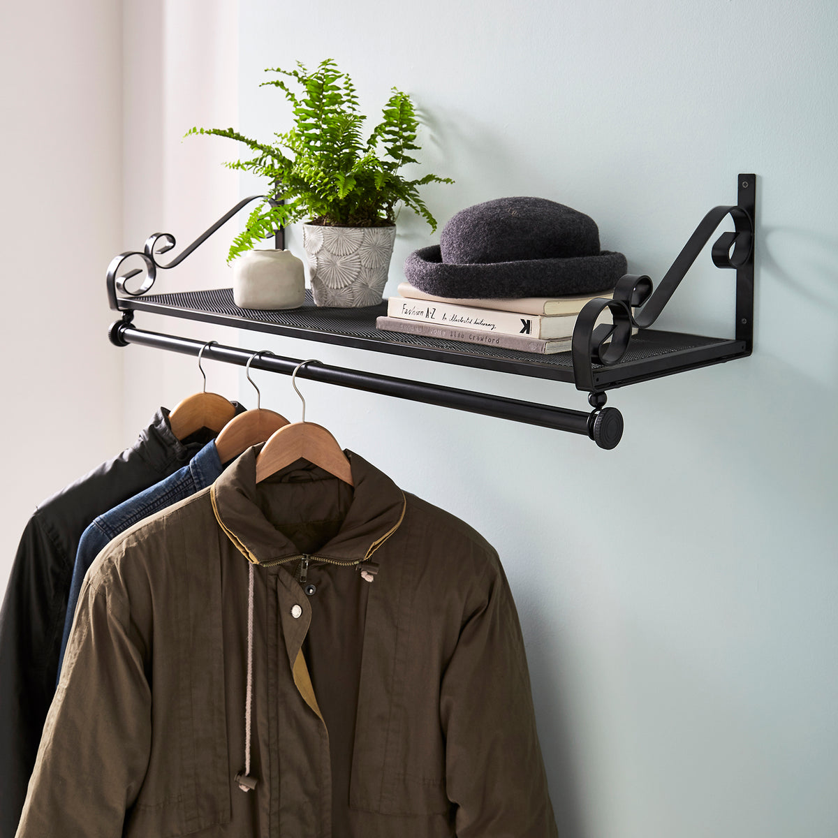 Heavy Duty Wall Mounted Clothes Rail & Shelf — House of Home